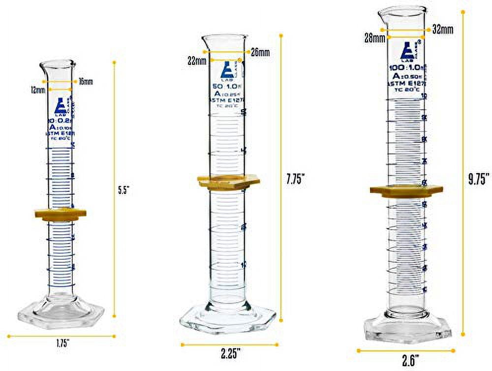 EISCO Laboratory Glassware Set, 9pcs - Includes Beaker Set (3pcs), Erlenmeyer Flask Set (3pcs ...