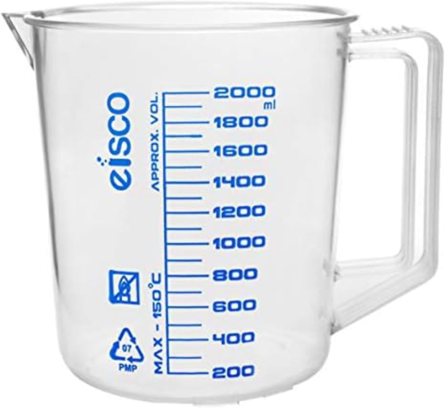 EISCO Measuring Jug, 2000ml - TPX Plastic - Printed Graduations ...