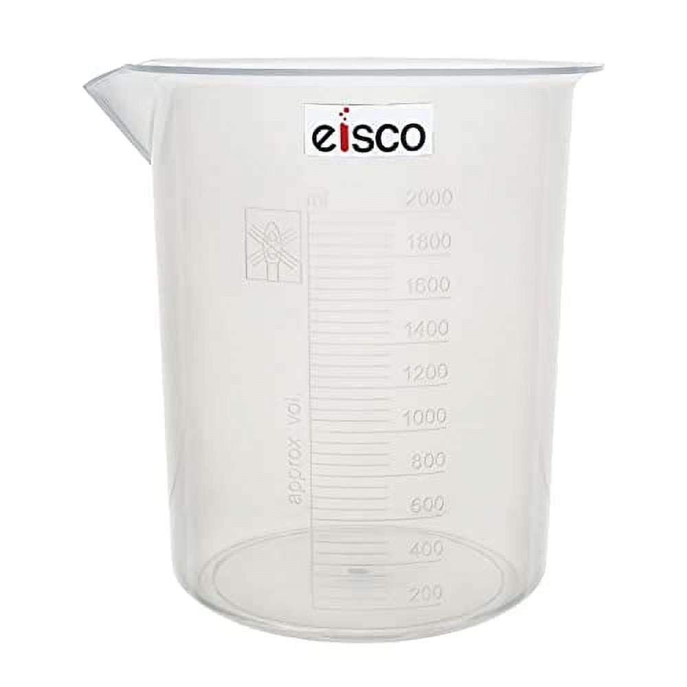 EISCO Plastic Beaker, 5000ml - Polypropylene Plastic - Raised Graduations, Tapered Spout - Euro ...