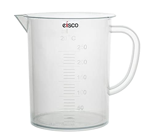 EISCO Plastic Pitcher, 250mL - Molded Graduations - Chemical Resistant ...