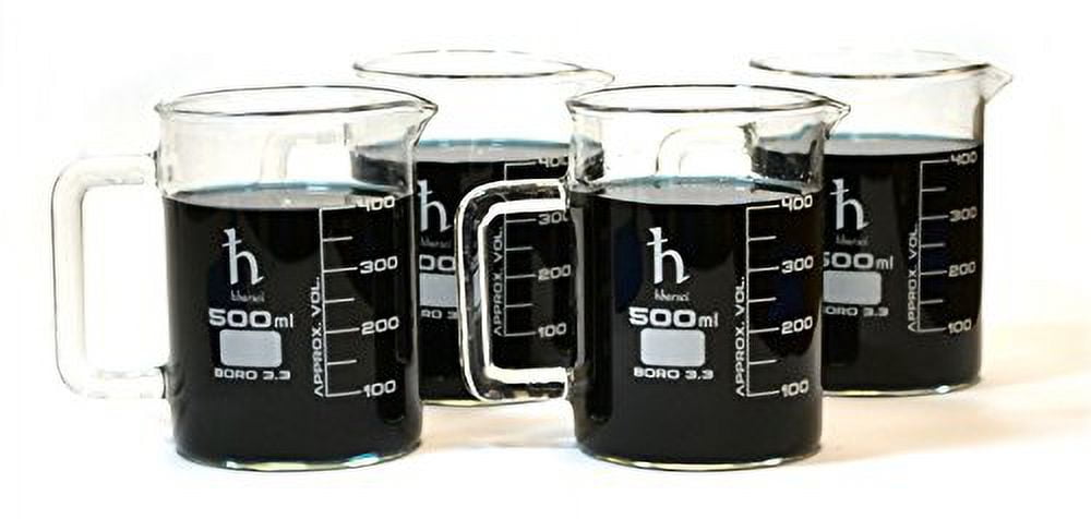 EISCO Premium Hand Crafted Beaker Mugs, Laboratory Quality Borosilicate ...