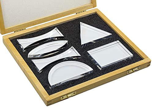 EISCO Prisms & Lenses Set, 6 Pieces - Transparent Acrylic - All Faces ...