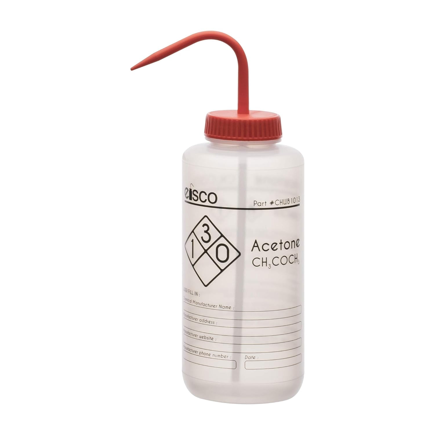 EISCO Wash Bottle for Acetone, 1000ml - Labeled with Chemical ...