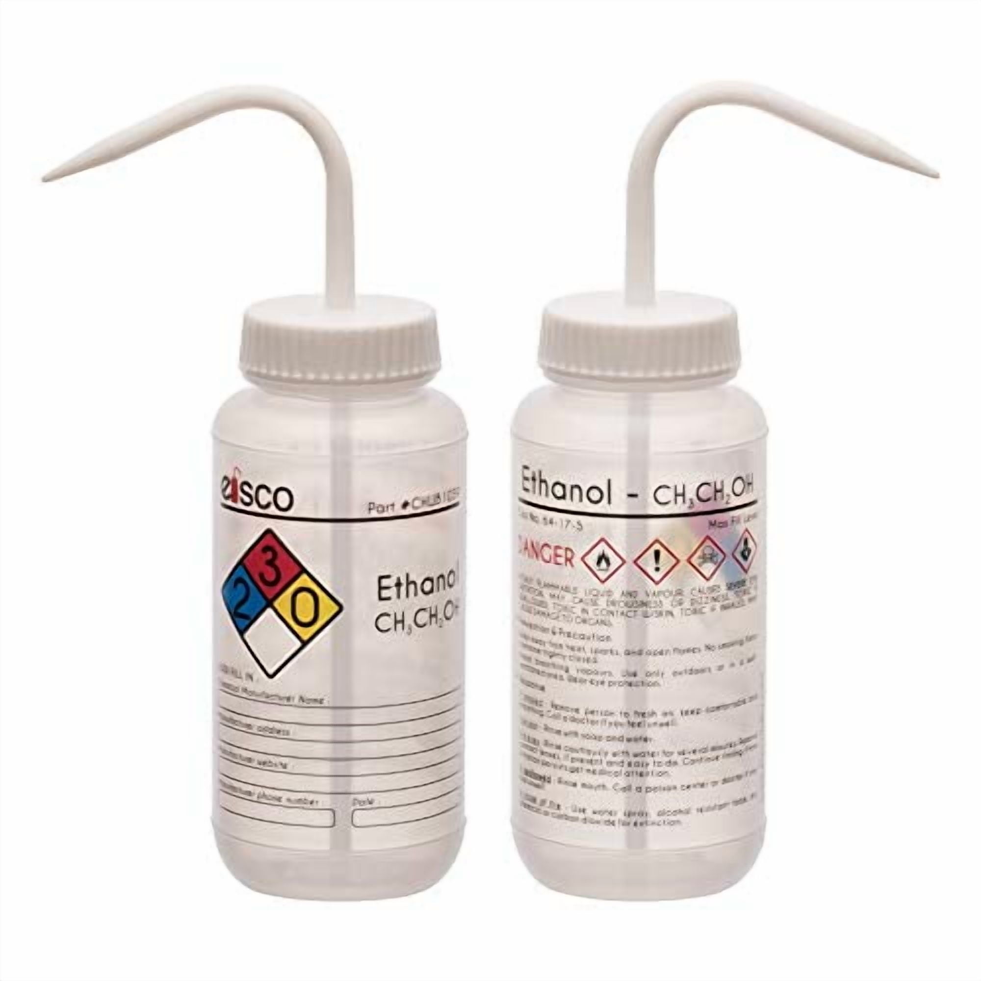 EISCO Wash Bottle for Ethanol, 500ml - Labeled with Color Coded ...