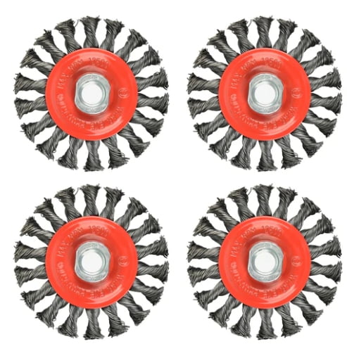 EISEN EQUIPMENT AA019A4E 4 Pack 4 Inch Twist Knotted Wire Cup Brush ...