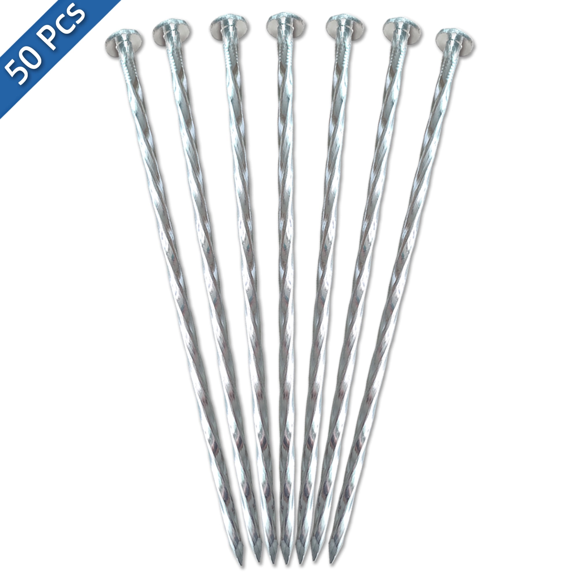 EISENSP 12 Inch Galvanized Landscape Edging Spike - 50pcs Spiral Metal ...