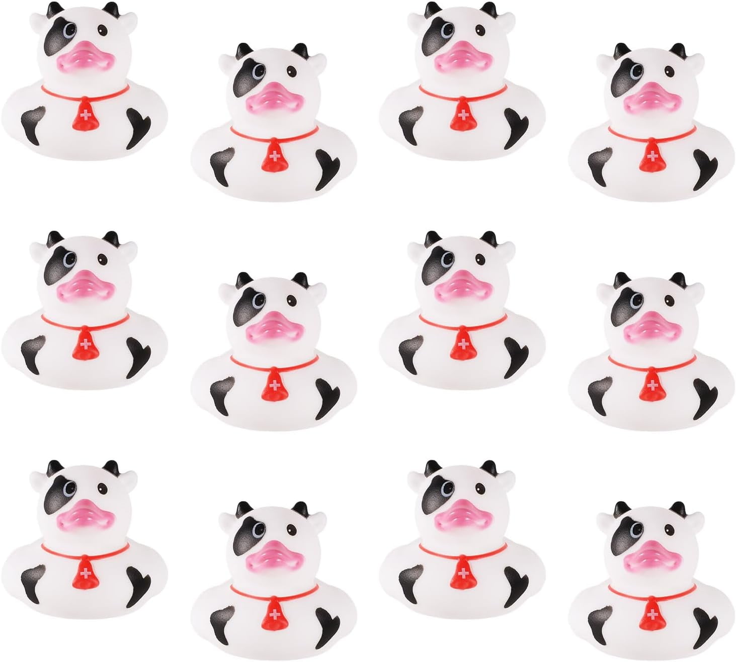 EISHOW 12pcs Mini Cow Rubber Duck, Small Cowboy Rubber Duck Funny Cow ...