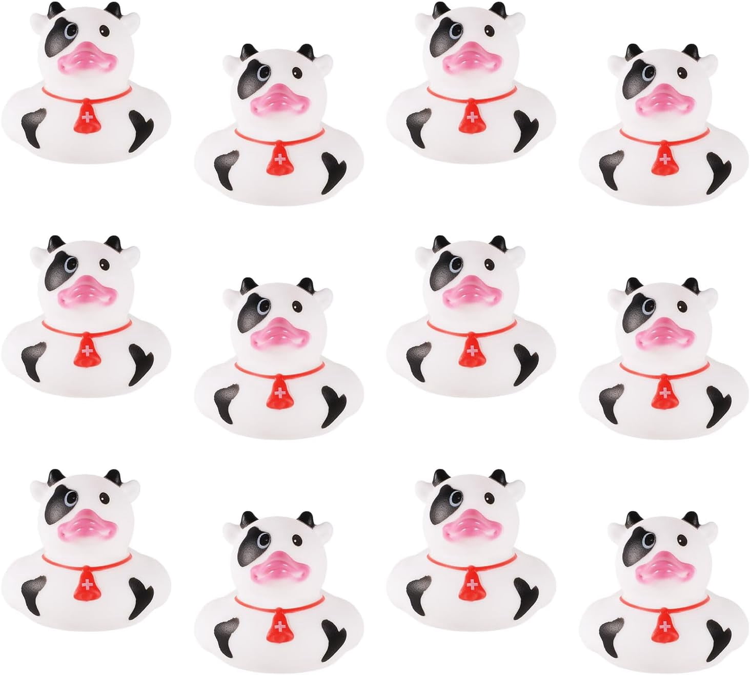 EISHOW 12pcs Mini Cow Rubber Duck, Small Cowboy Rubber Duck Funny Cow ...