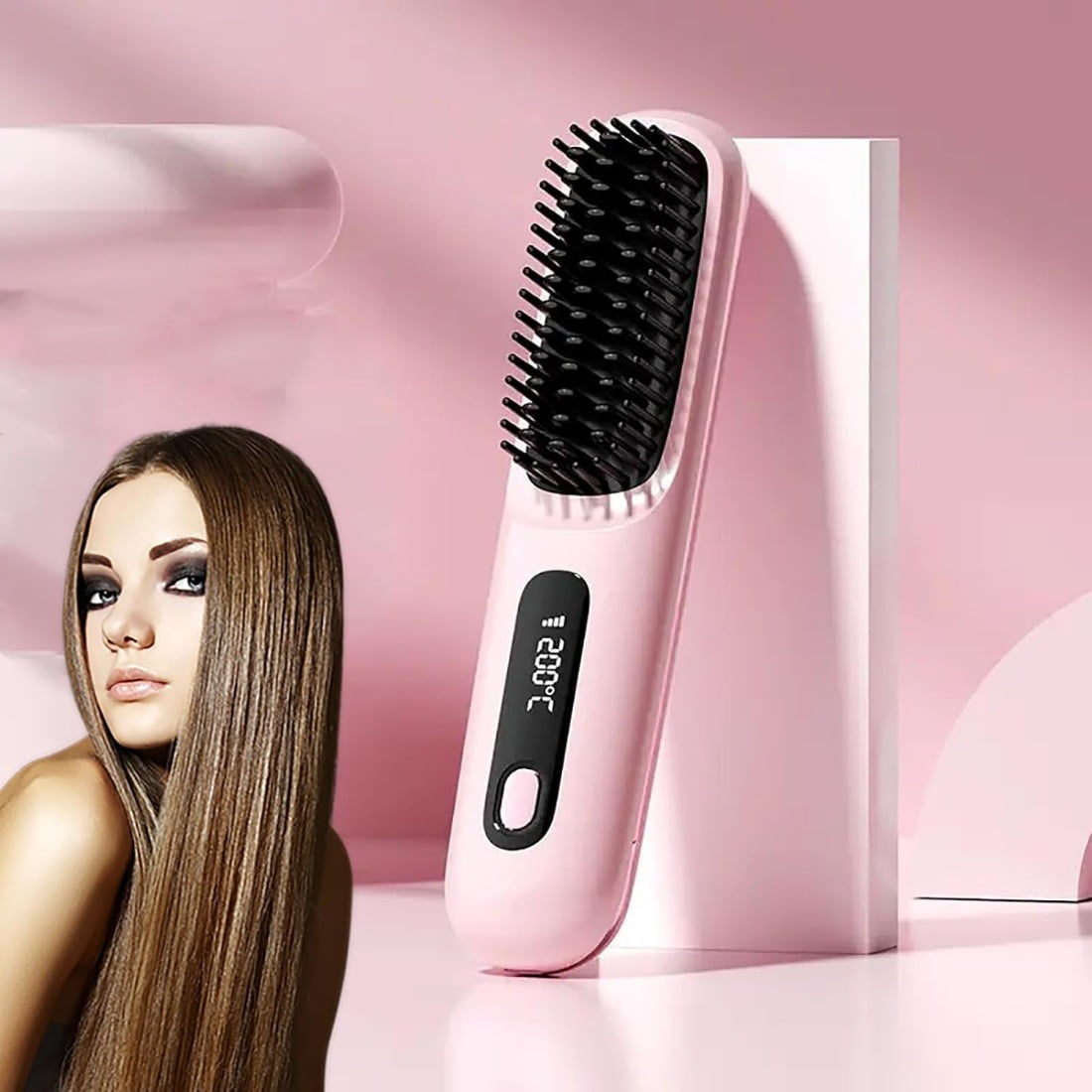 EISHOW Bella Brush Pro, Bellabrush Pro Brush, Bella Pro Hair Straightener Brush, 3 In 1 Portable ...
