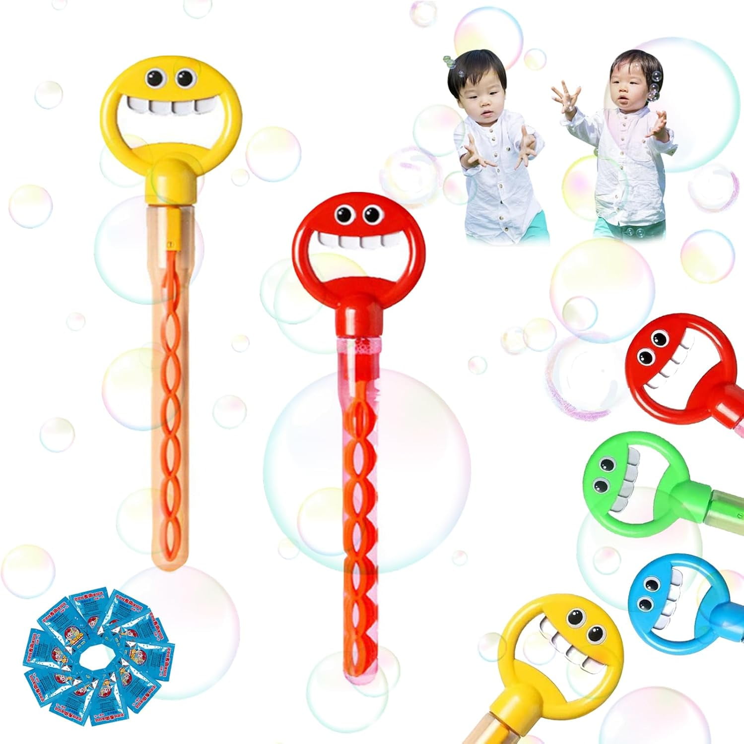 EISHOW Bubble Bliss Stick, Five Claw Bubble Wand, 4 Pack Bubble Sticks ...