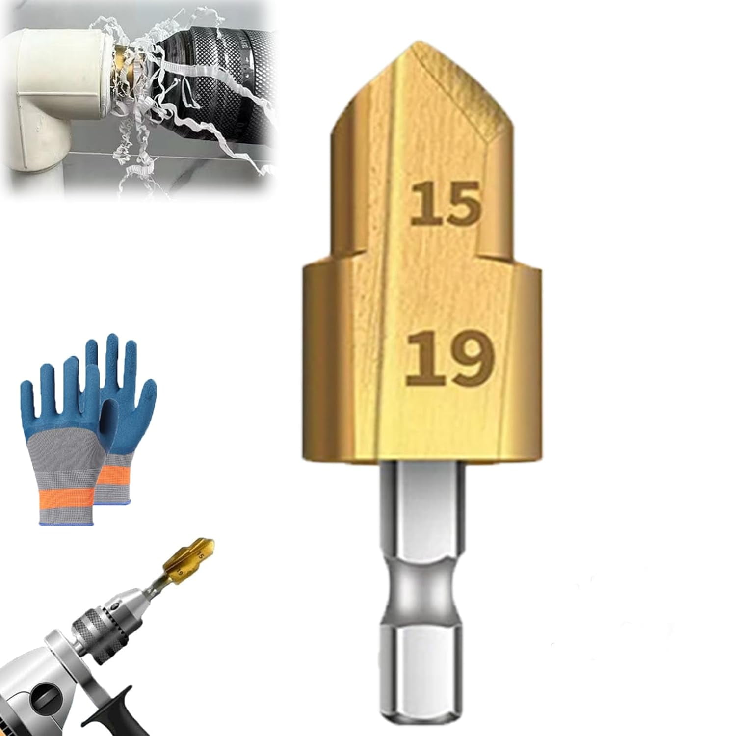 EISHOW Heavy Duty Pipe Reaming Drill Bits, PVC Pipe Reamer, Conduit ...