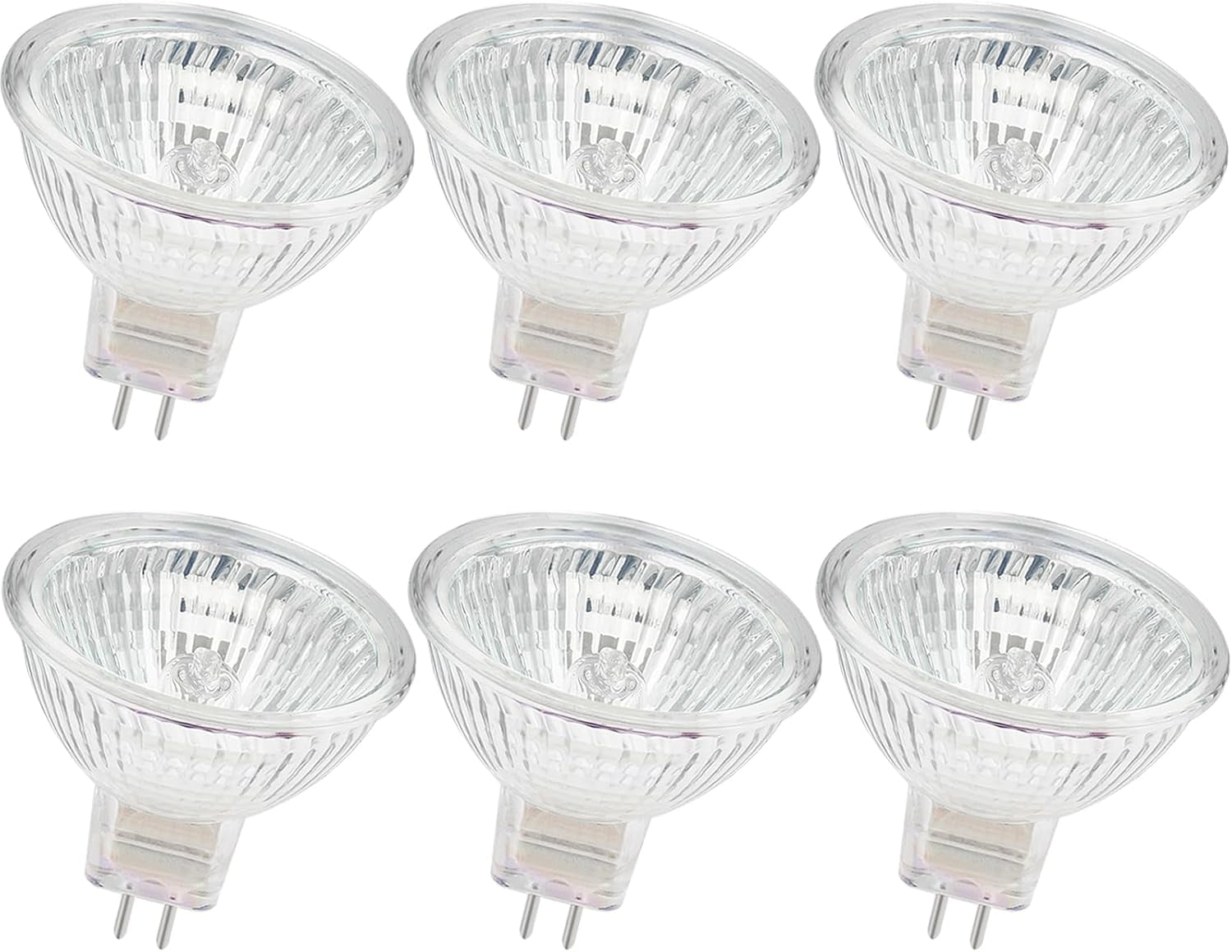 EISHOW MR16 Halogen Bulbs 12V 50W GU5.3 Bi-Pin Base Spotlight Dimmable Warm White 2700K（6 Pcs ...