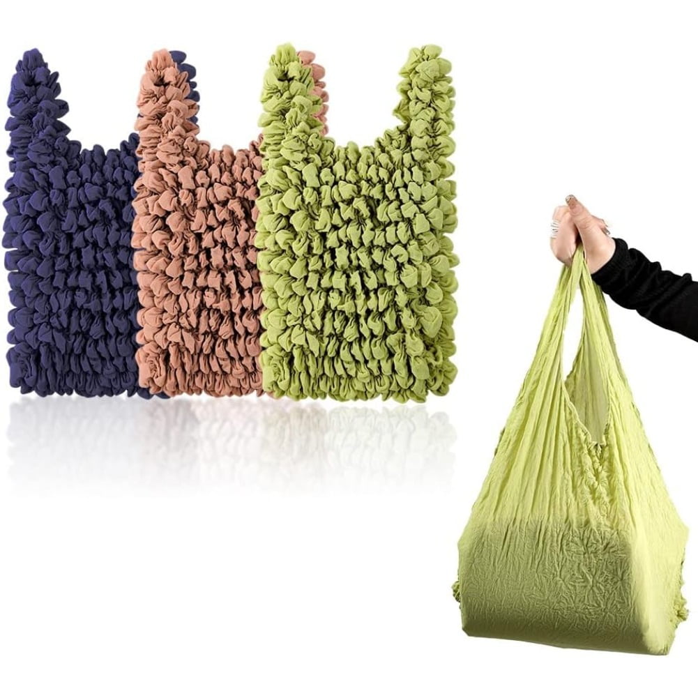 EISHOW Reusable Grocery Bags - 3 Pack Magic Stretch Shopping Shrink ...