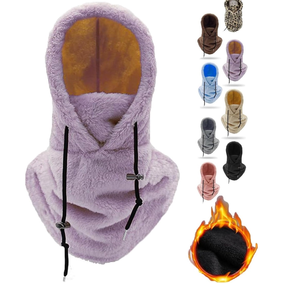 EISHOW Sherpa Hood Ski Mask, Wildson Sherpa Hood, Sherpa Hood, Winter ...