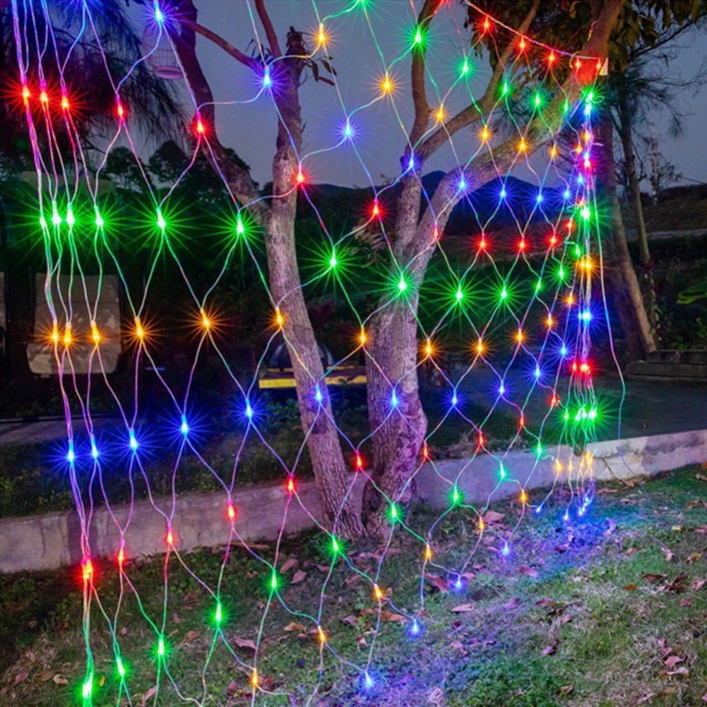 EISHOW Solar Net String Lights, 1.5 x 1.5M Mesh Fairy String Lights 8 ...