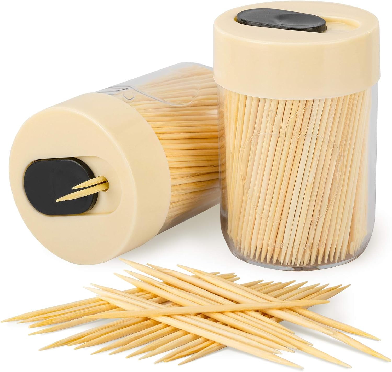 EISHOW Sturdy Safe Toothpick Holder with 800 Natural Wood Toothpicks ...