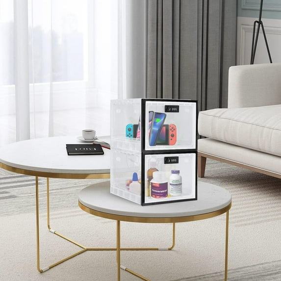 EISRUNGF- 2 Pack Medicine Lock Box, Large Capacity Premium Material ...