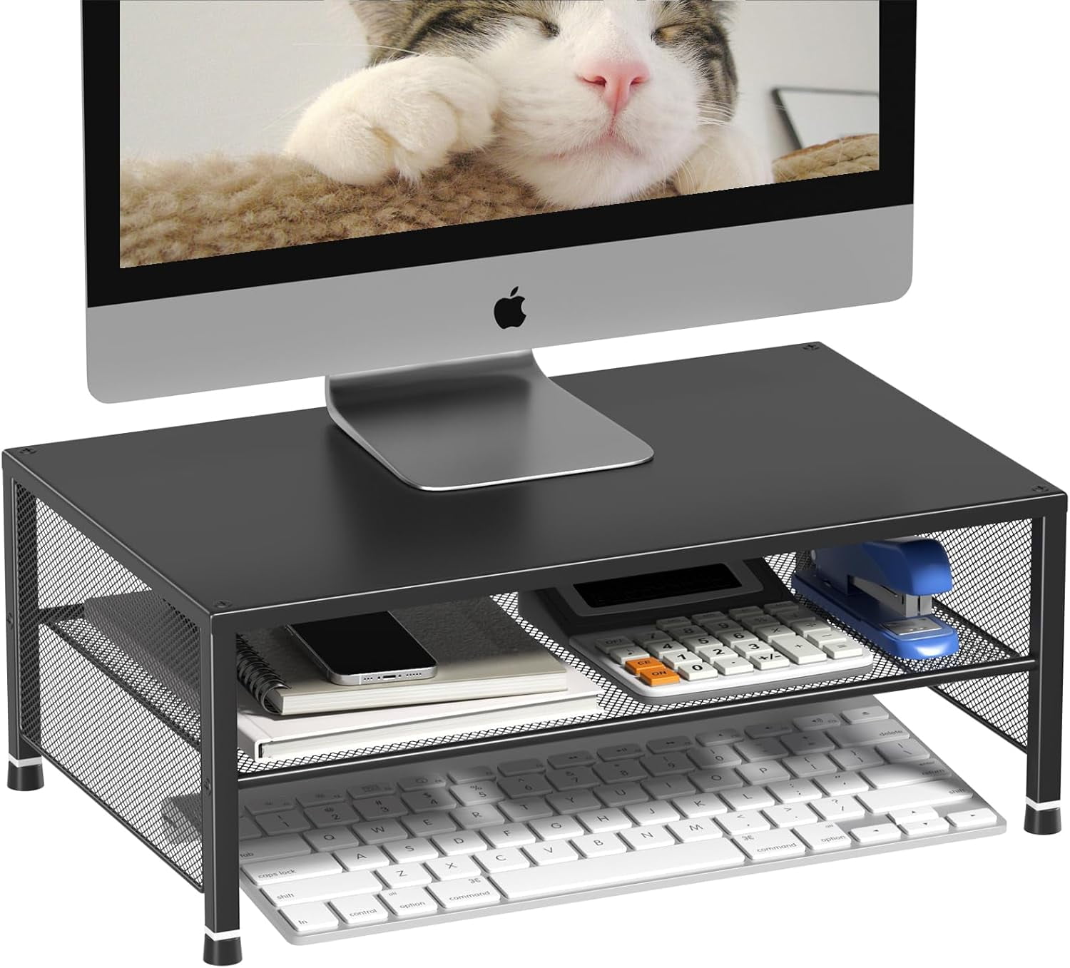 EISRUNGF- 2-Tier Computer Monitor Stand Riser, Desk Organizer for ...