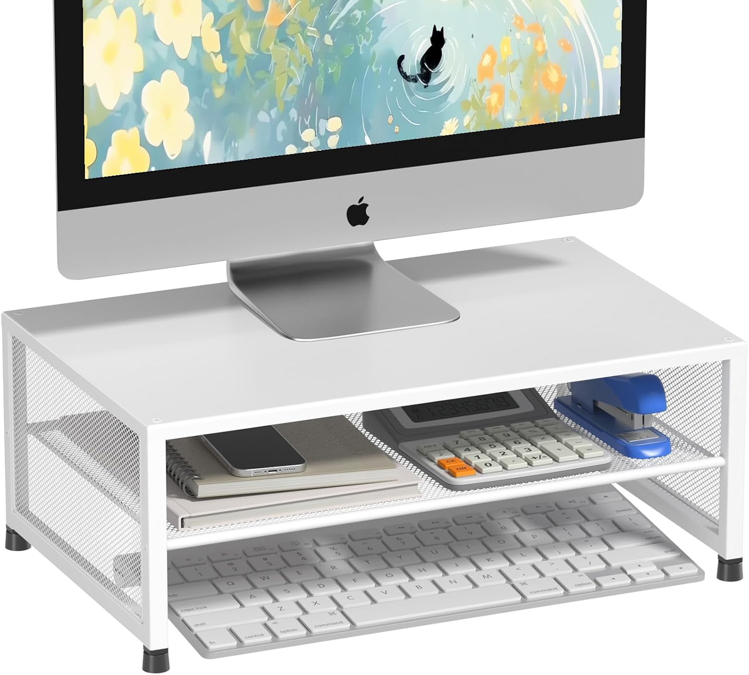EISRUNGF- 2-Tier Computer Monitor Stand Riser, Desk Organizer for ...