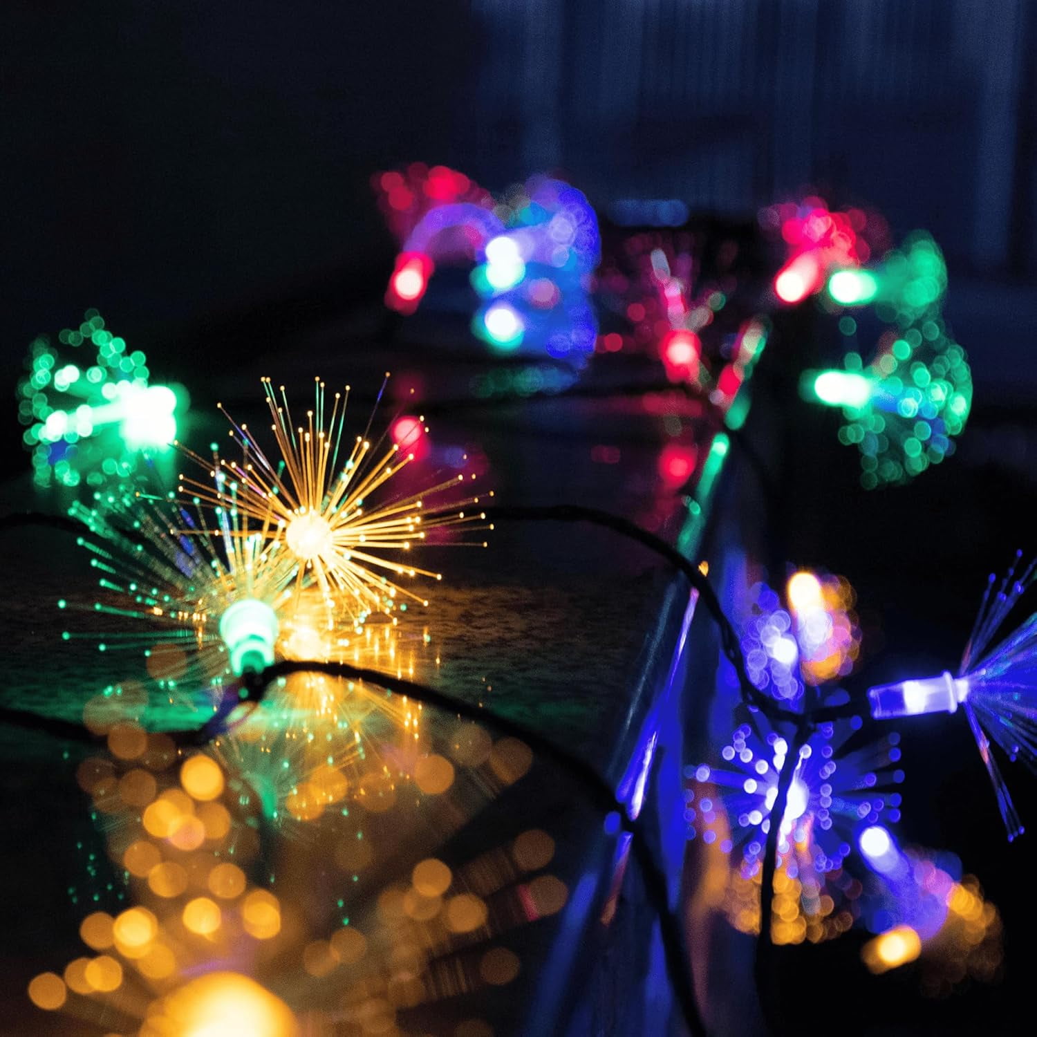 EISRUNGF- 33FT Fiber Optic Fairy Lights 60 LED Firework String Light ...