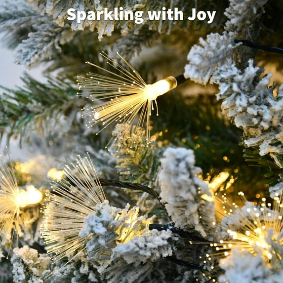 EISRUNGF- 33FT Fiber Optic Fairy Lights 60 LED Starburst Firework ...