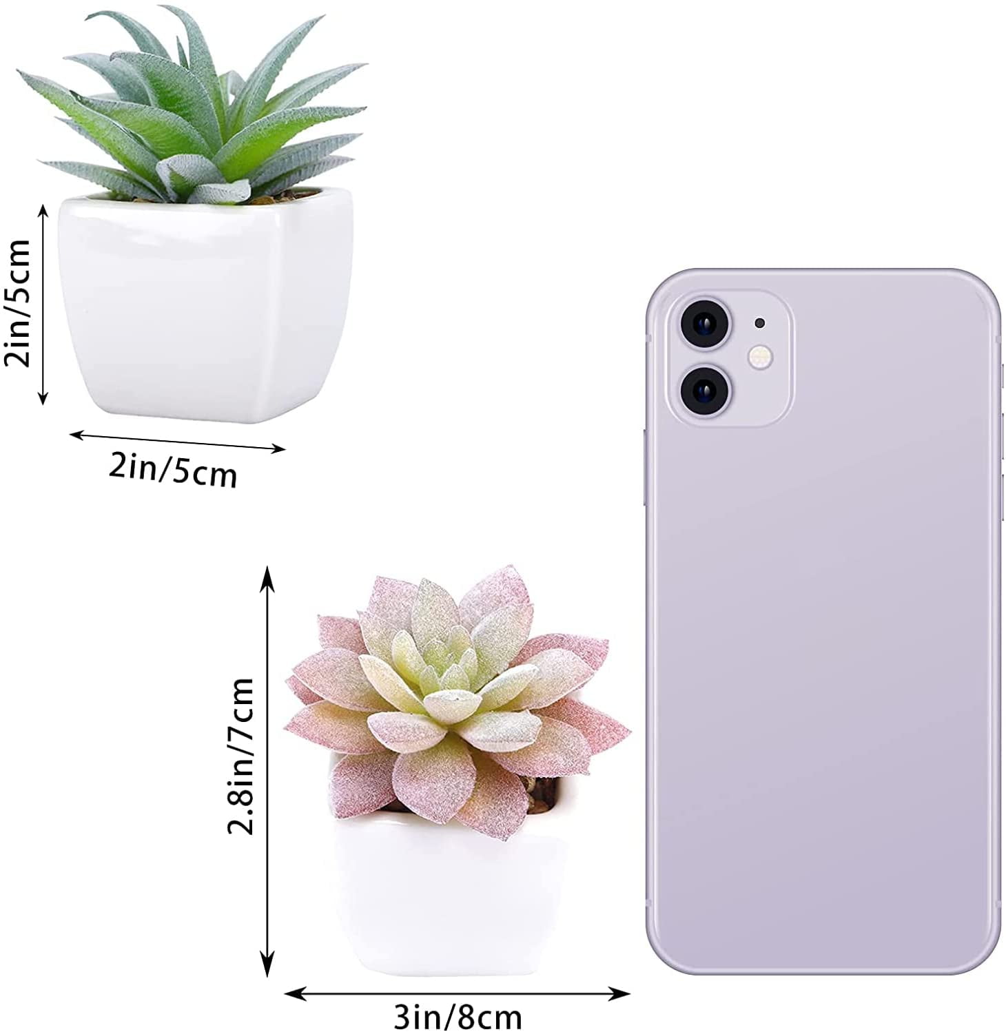 EISRUNGF- 5pcs Artificial Succulent Plants, Small Fake Desk Plants Mini ...