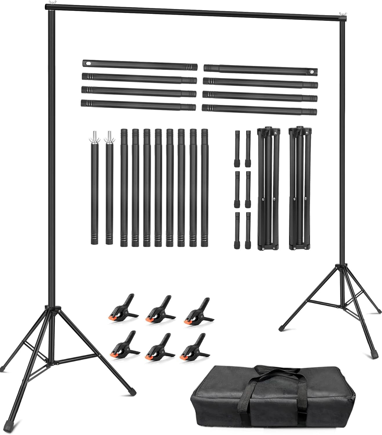 EISRUNGF Backdrop Stand 10x8ft (WxH), Photography Background Stand for ...