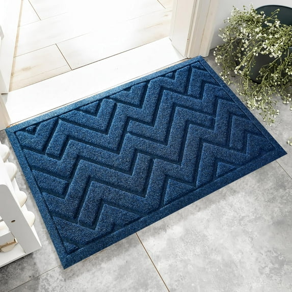 EISRUNGF- Blue Geometry Outdoor Indoor Entrance Doormats, Absorbent ...