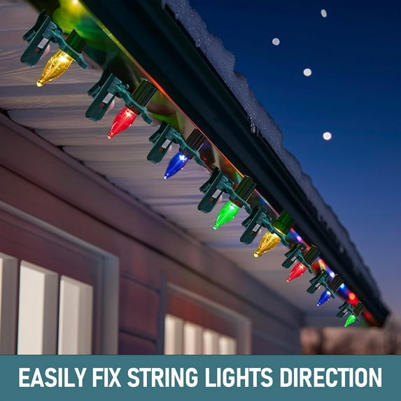 EISRUNGF- C7 C9 Christmas Lights Spring Clips, 50 Pack Universal ...