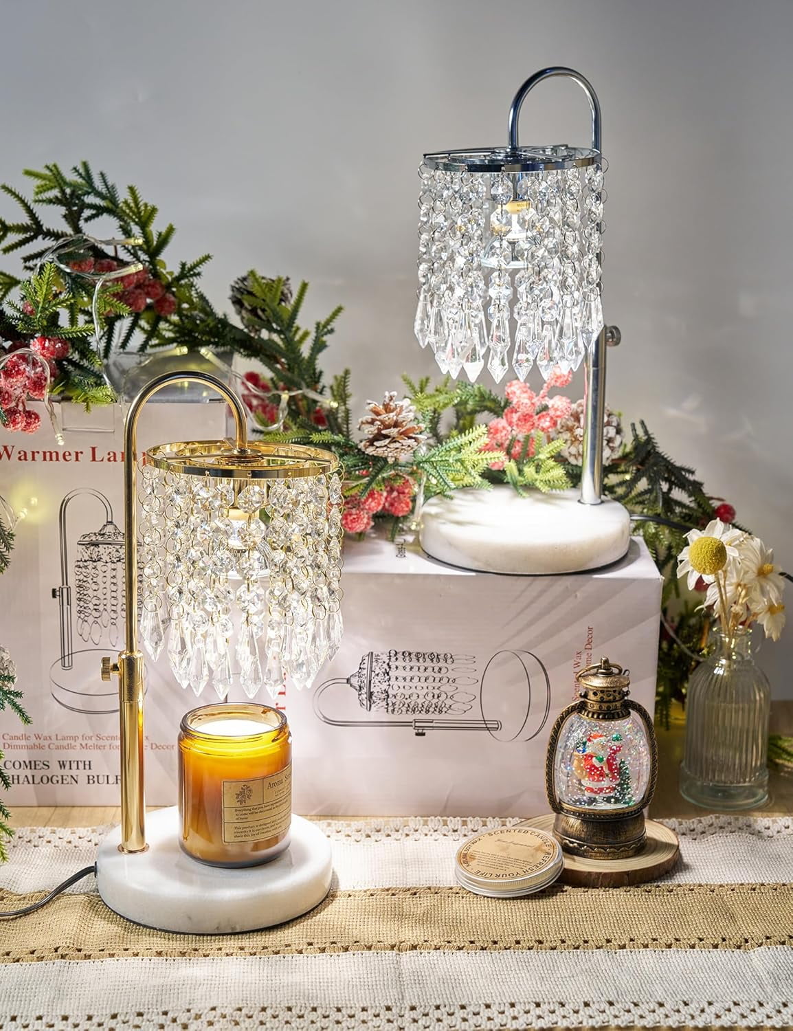 EISRUNGF- Christmas Candle Warmer Lamp with Timer Dimmable, Birthday ...