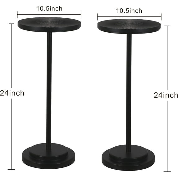 EISRUNGF- Drink Table Set of 2, Small Round Pedestal Side Table with ...