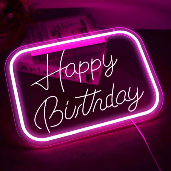 EISRUNGF- Happy Birthday Neon Signs for Wall Decor，Led Neon Light for ...