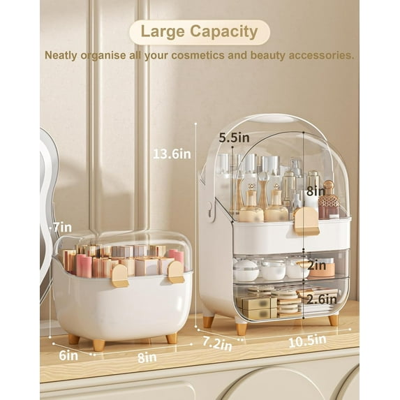 EISRUNGF- Makeup Organizer with Lipstick Holder, Skincare Organizers ...