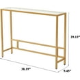 EISRUNGF- Small Modern Console Table for Entryway, Tempered Glass with ...