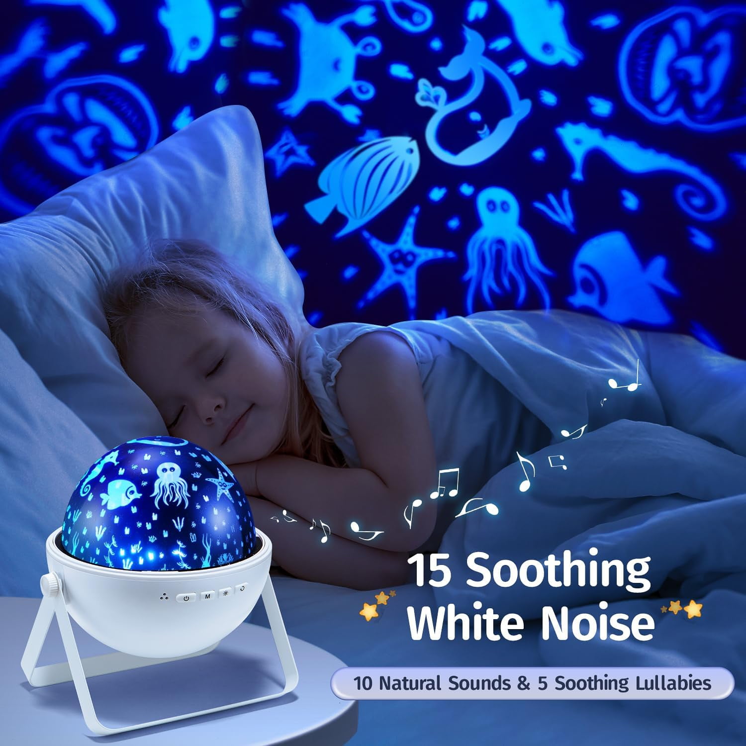 EISRUNGF- Star Projector f, 15 Colors+Bluetooth Music Star Night Light ...