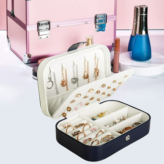 EISRUNGF- Travel Jewelry Box, PU Leather Small Jewelry Organizer for ...
