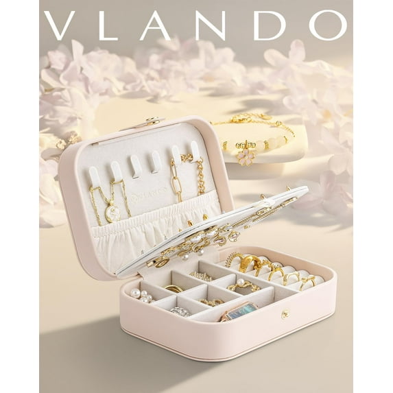 EISRUNGF- Travel Jewelry Case, PU Leather Travel Jewelry Box with ...