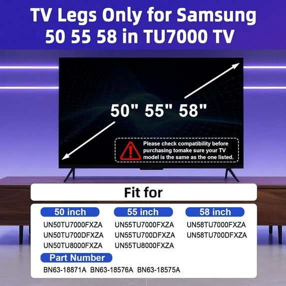 EISRUNGF- Tv Legs Replacement for Samsung,TV Stand Legs for UN50TU7000 ...