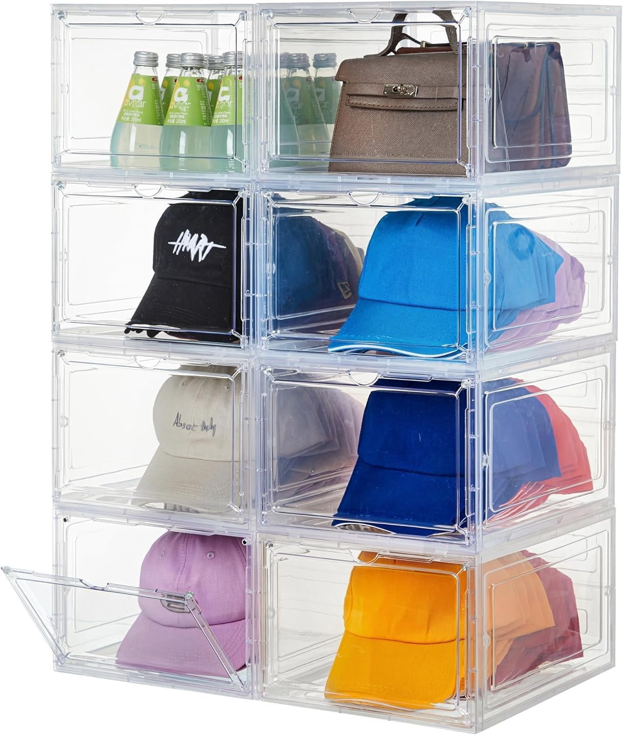 EISRUNGFUpgrade Harder Solid Plastic Hat Organizer for Baseball Caps, 8 ...