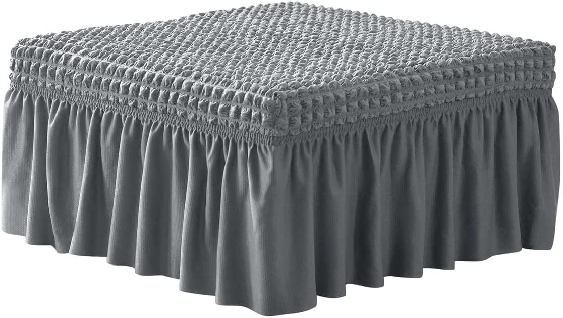 EIYEHOOMBIU 3D Bubble Lattice Rectangle Ottoman Slipcover Polyester ...