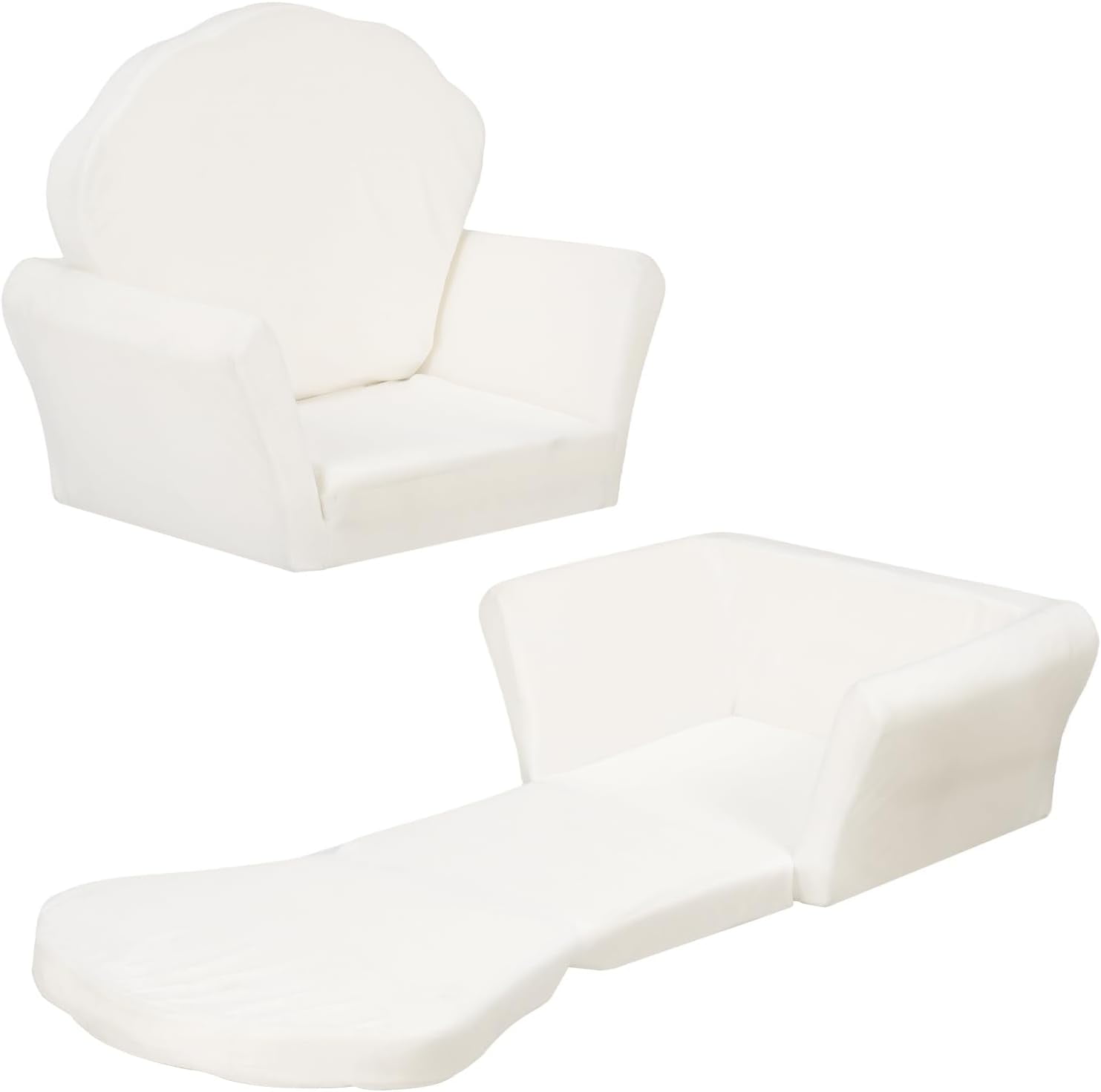 EIYEHOOMBIU Kids Sofa for Toddler 2-in-1 Folding and Expandable Soft ...