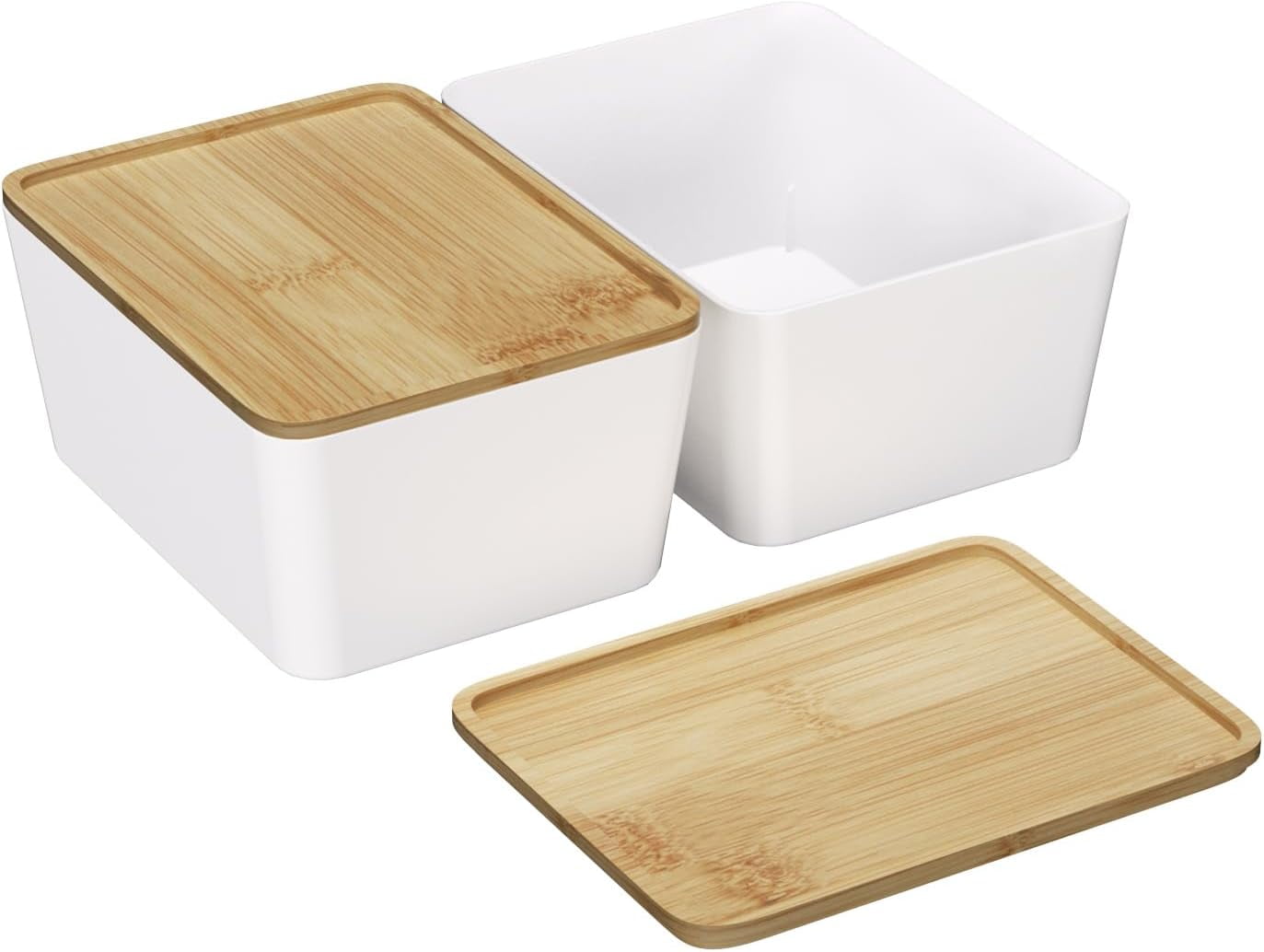 EIYEHOOMBIU Stackable Storage Bins lids For Office 5X7 White Storage ...