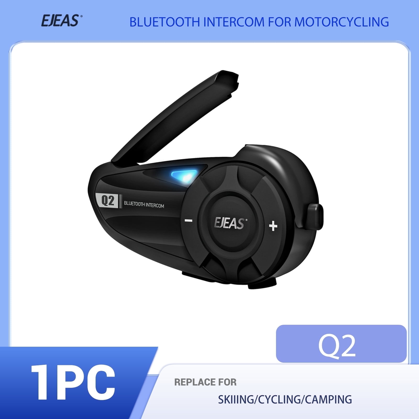 EJEAS Q2 Motorcycle Helmet Intercom 2 Person Two-way Bluetooth Headset ...