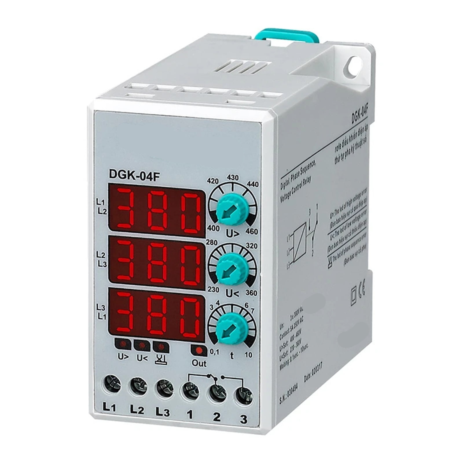 EJYWPSWD DGK-04F Phase Sequence Phase Failure Voltage Protection Relay ...