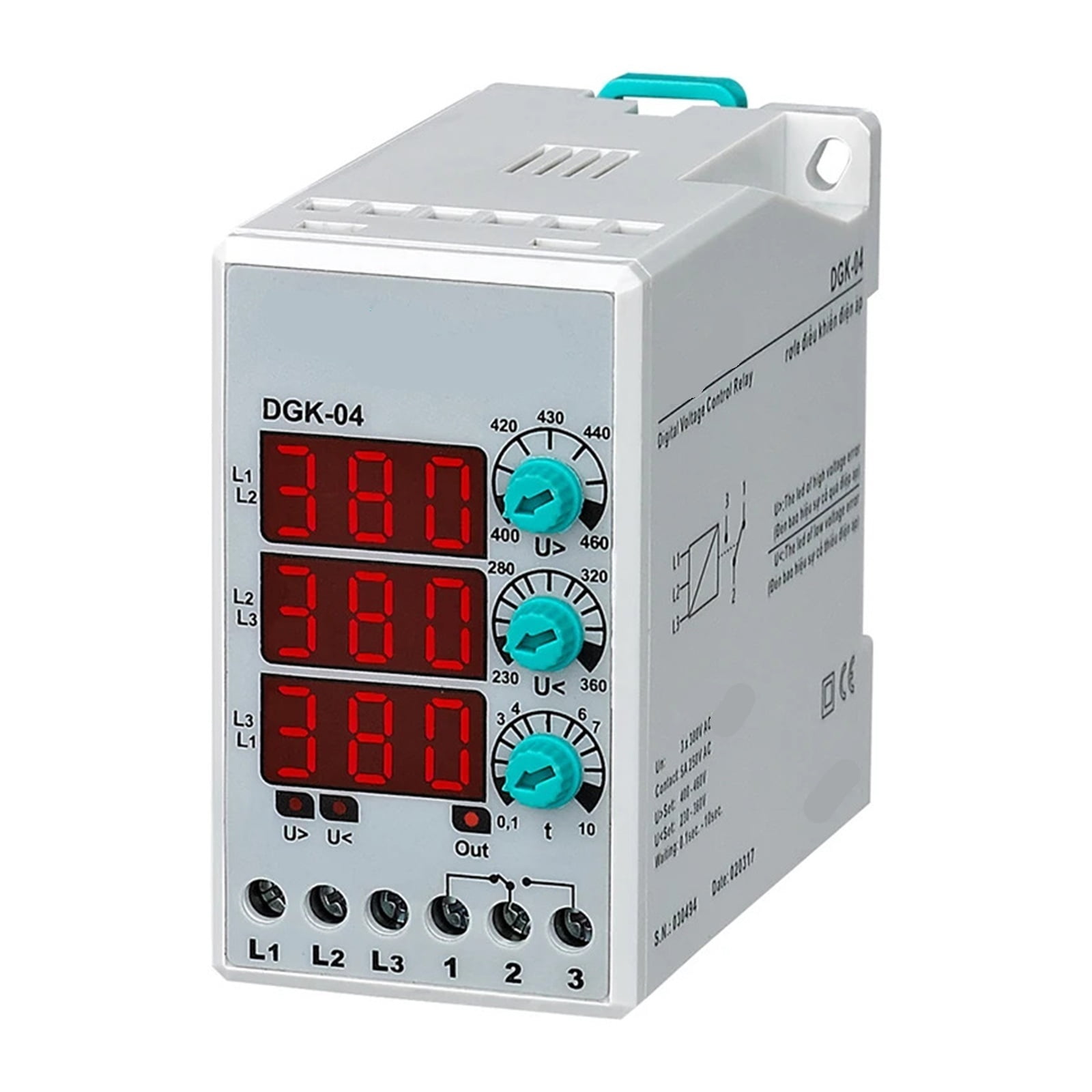 EJYWPSWD DGK04 Digital Three Phase Overvoltage Undervoltage Protection ...