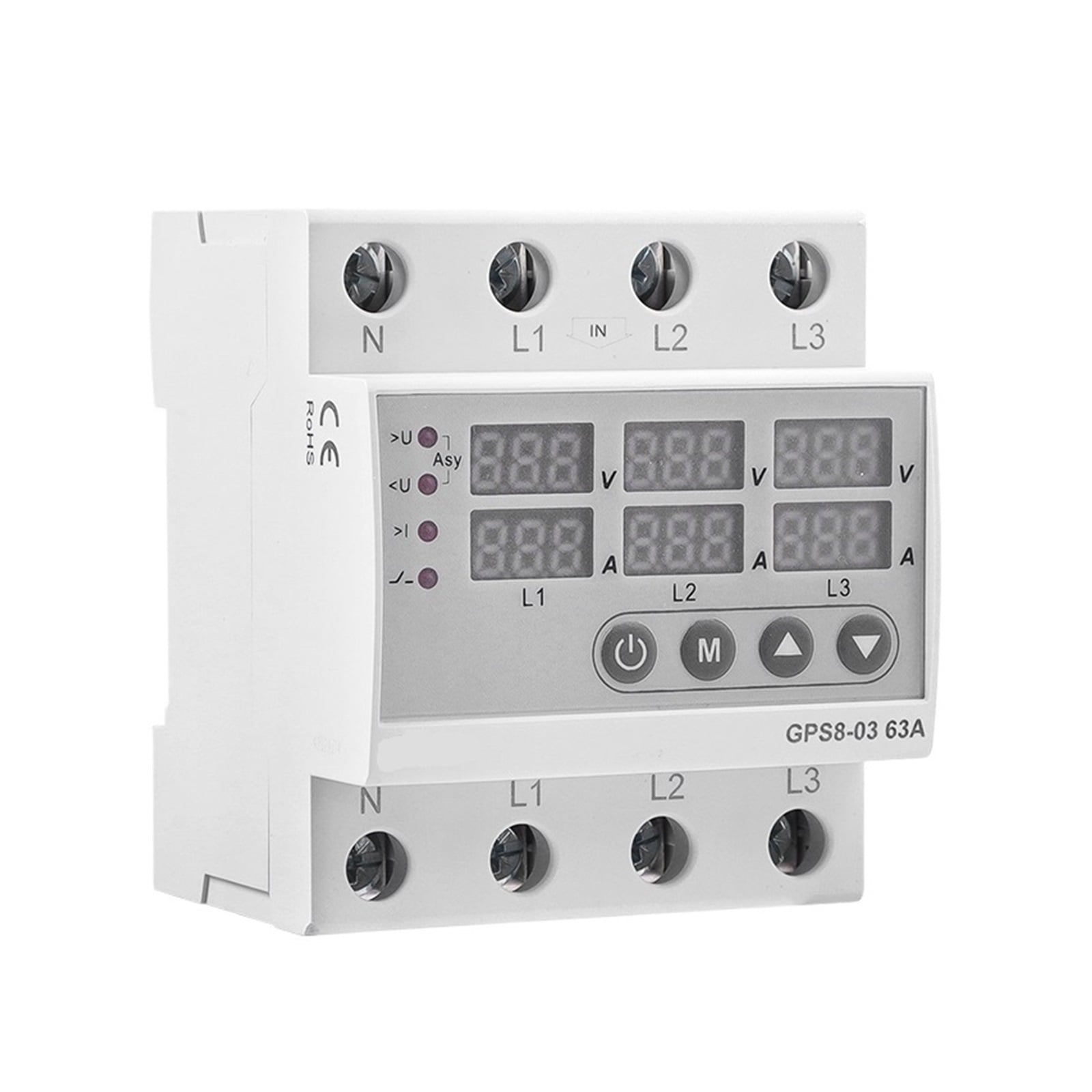 EJYWPSWD GPS8-03 Din Rail 3 Phase Voltage Relay 3P+N over and under ...