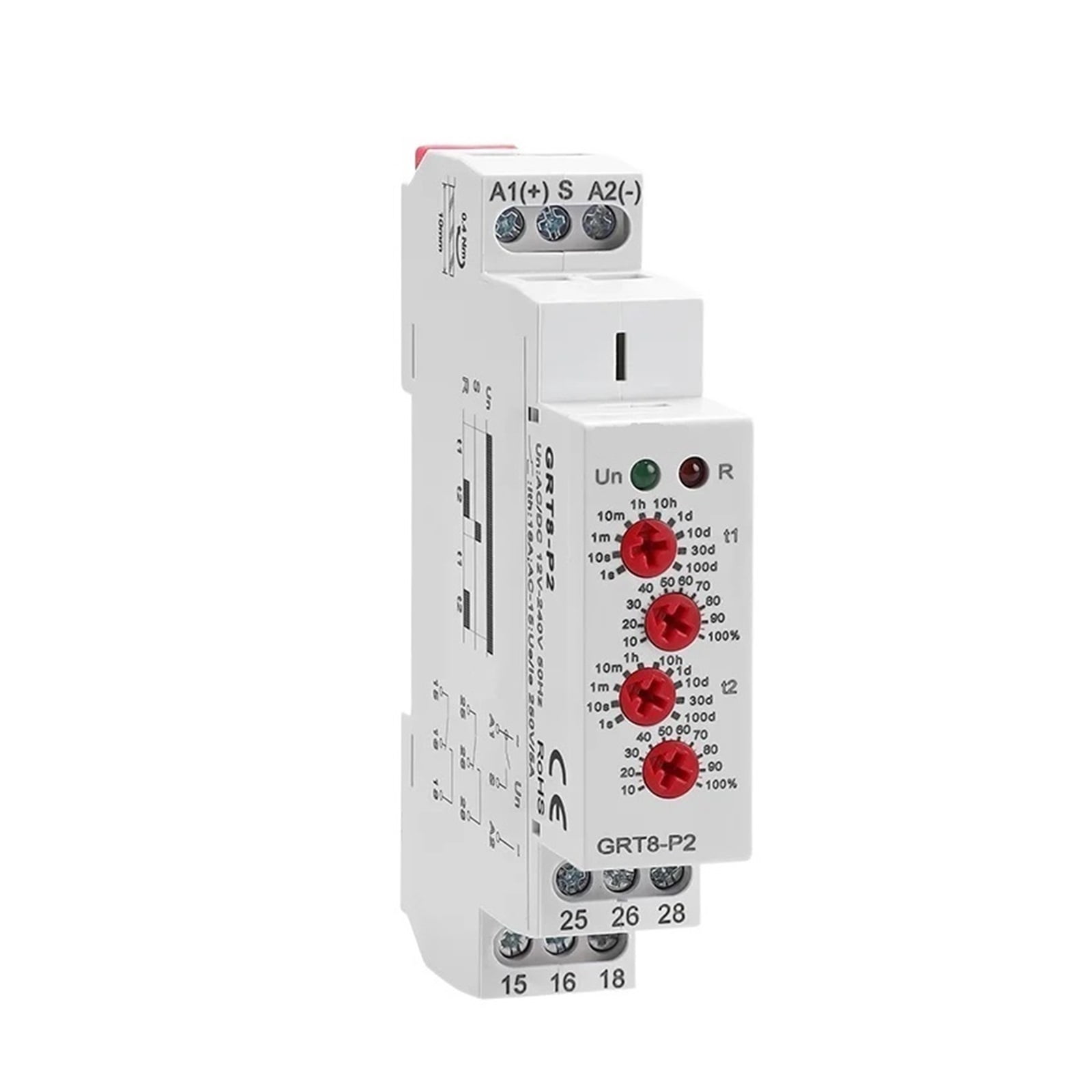 EJYWPSWD GRT8-P Pulse output Time Delay Relay 16A AC/DC12V-240V 0.1s ...