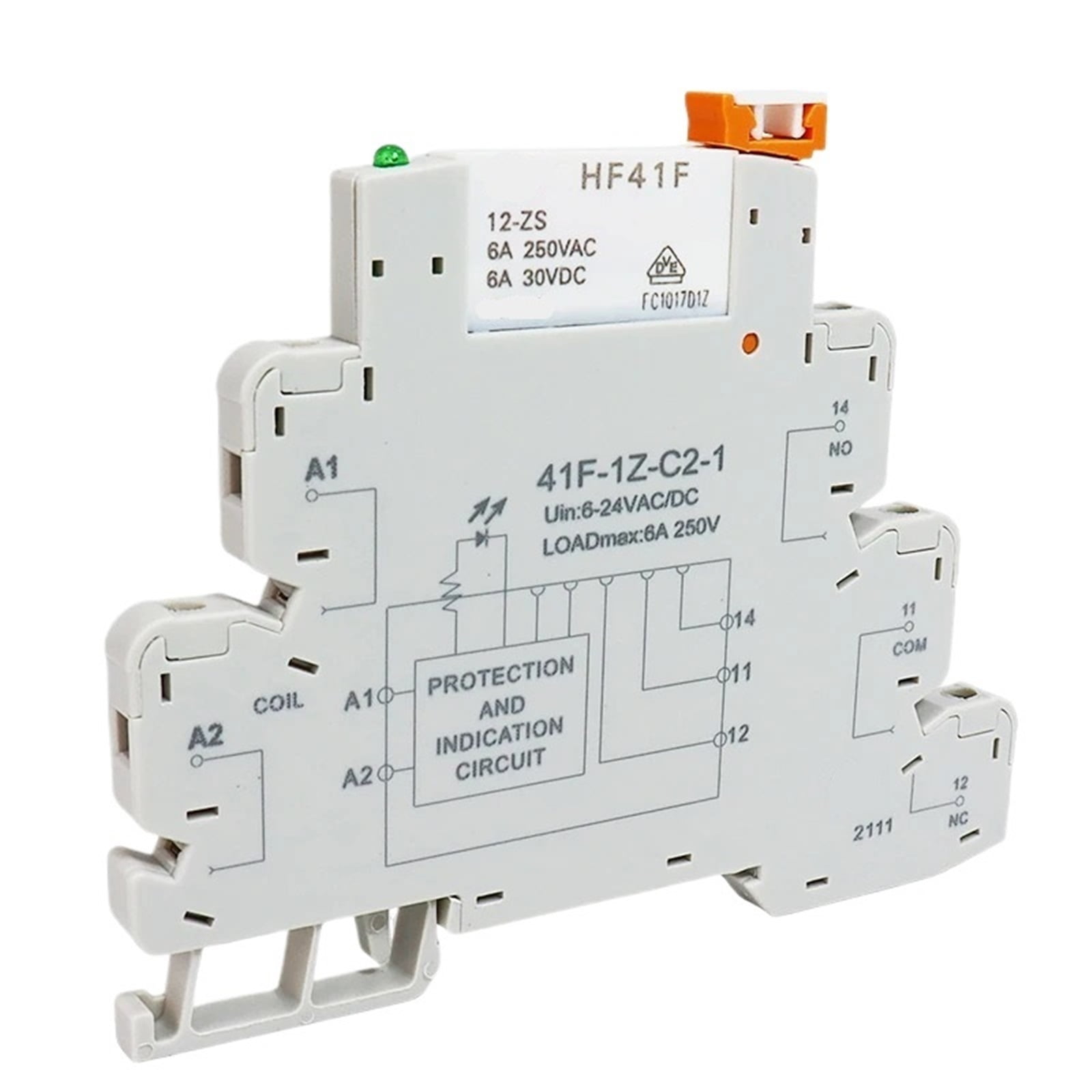 EJYWPSWD Ultra Thin Relay Module DIN Rail Mounting HF41F 12-ZS 24-ZS ...