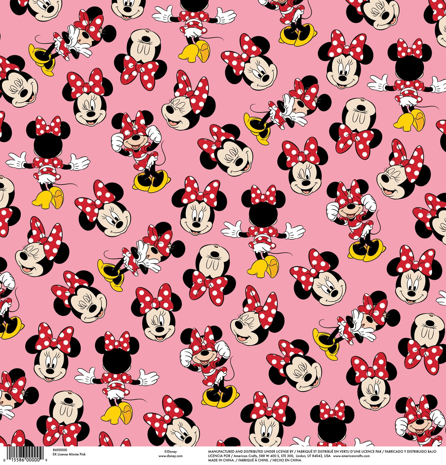 EK Disney Single-Sided Cardstock 12"X12"-Minnie Pink - Walmart.com