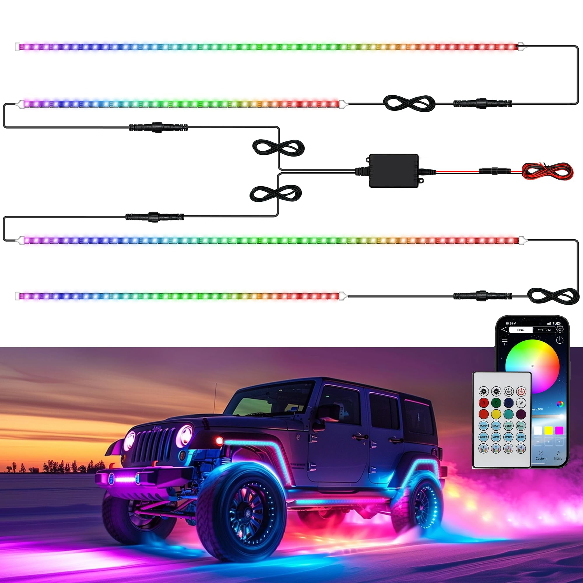 EK ENNOKING Underglow LED IFF17 Lights for Cars Neon Accent Strip ...